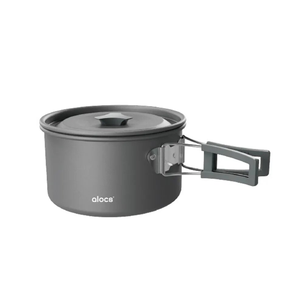 Одинарный котел ALOCS со складной ручкой, 1 л, алюминиевый, для кемпинга