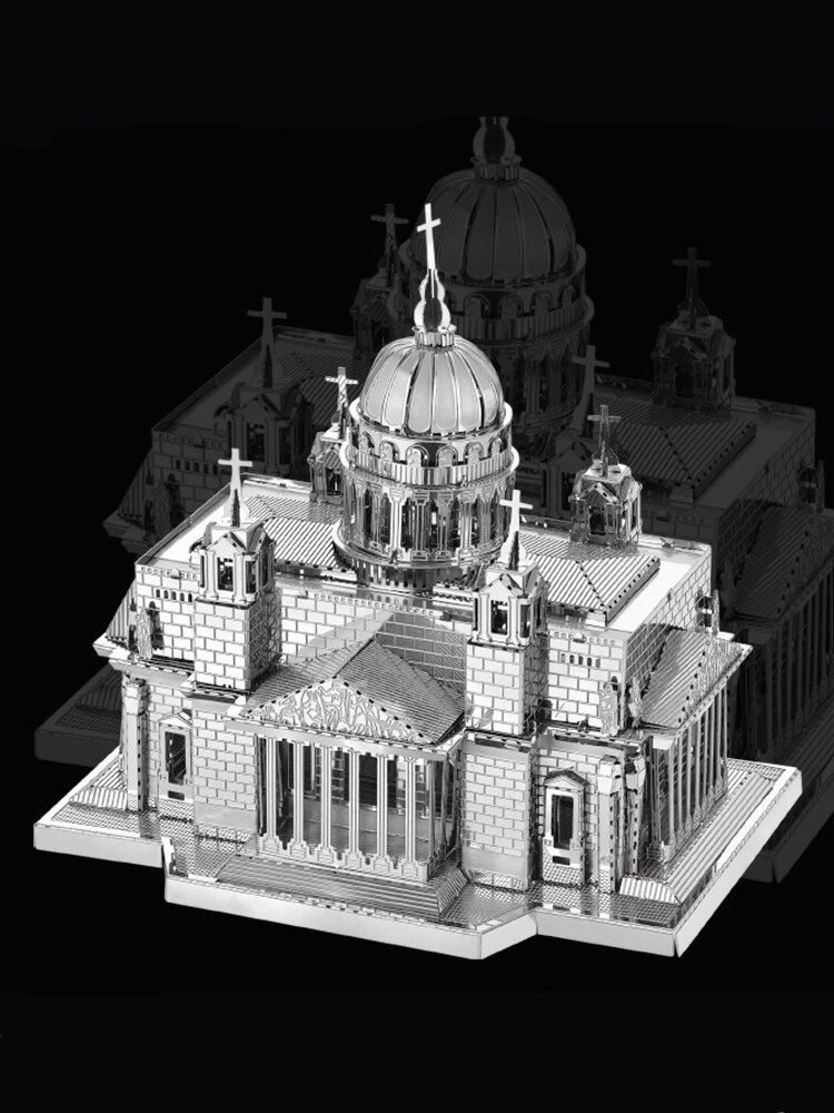 3D стереоскопическая головоломка из нержавеющей стали DIY творческая модель Киевский собор