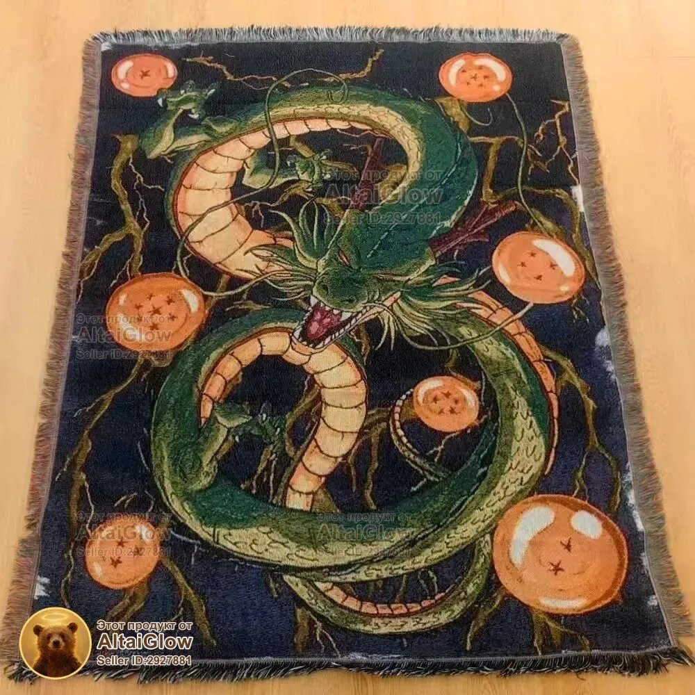 Гобелен Dragon Ball Shenron 130x160 см. Декоративный настенный ковер для аниме фанатов.