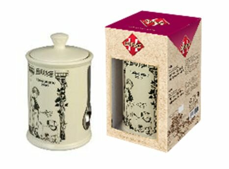 Чай HILLTOP "Цейлонское утро" черный байховый крупнолистовой + чайница керамика (с ложкой) 125г