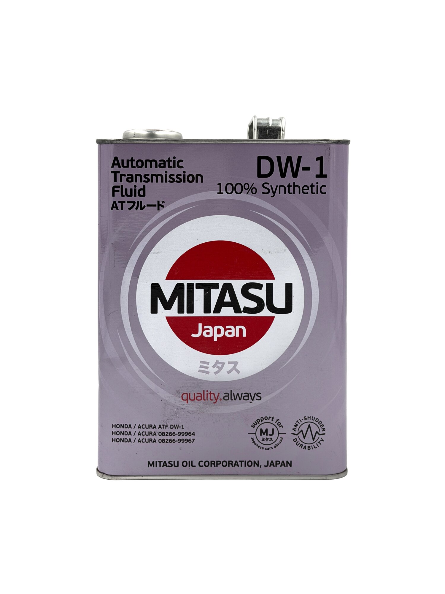 Масло трансмиссионное MITASU ATF DW-1, 4 литра , синтетическое