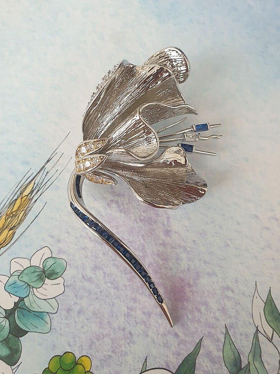 Брошь, фианит