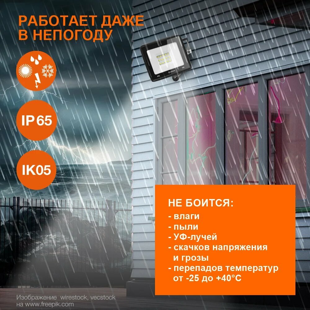 Светодиодный прожектор LEDVANCE ECOCLASS FL G2 150W 765 230V BK, алюминиевый корпус, холодный белый свет, высокая защита — фото 1