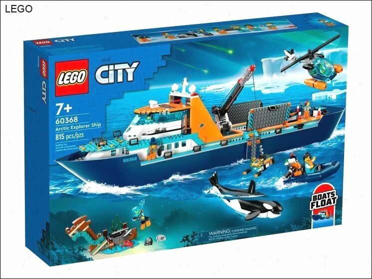 Конструктор LEGO City 60368 Корабль Исследователь Арктики