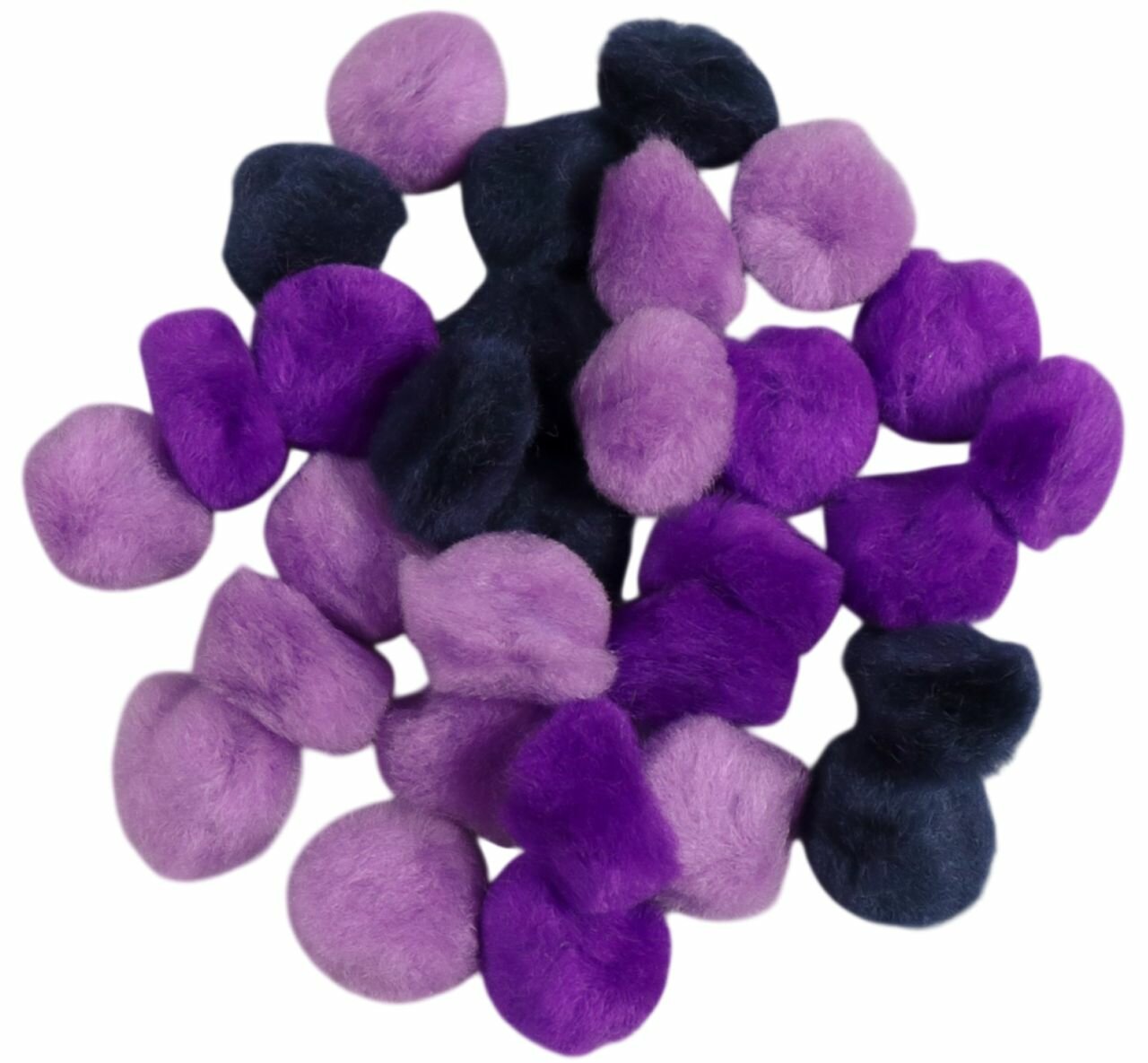 Декор для творчества "Помпончики. Сиреневый туман", набор помпошек для рукоделия и поделок, заготовки для творчества, диаметр 2.5 см, в комплекте 30 шт.