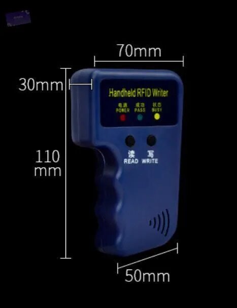 Handheld RFID Writer Reader Duplicator 125KHz RFID Key Card Copier Access Control System Blue — фото 1