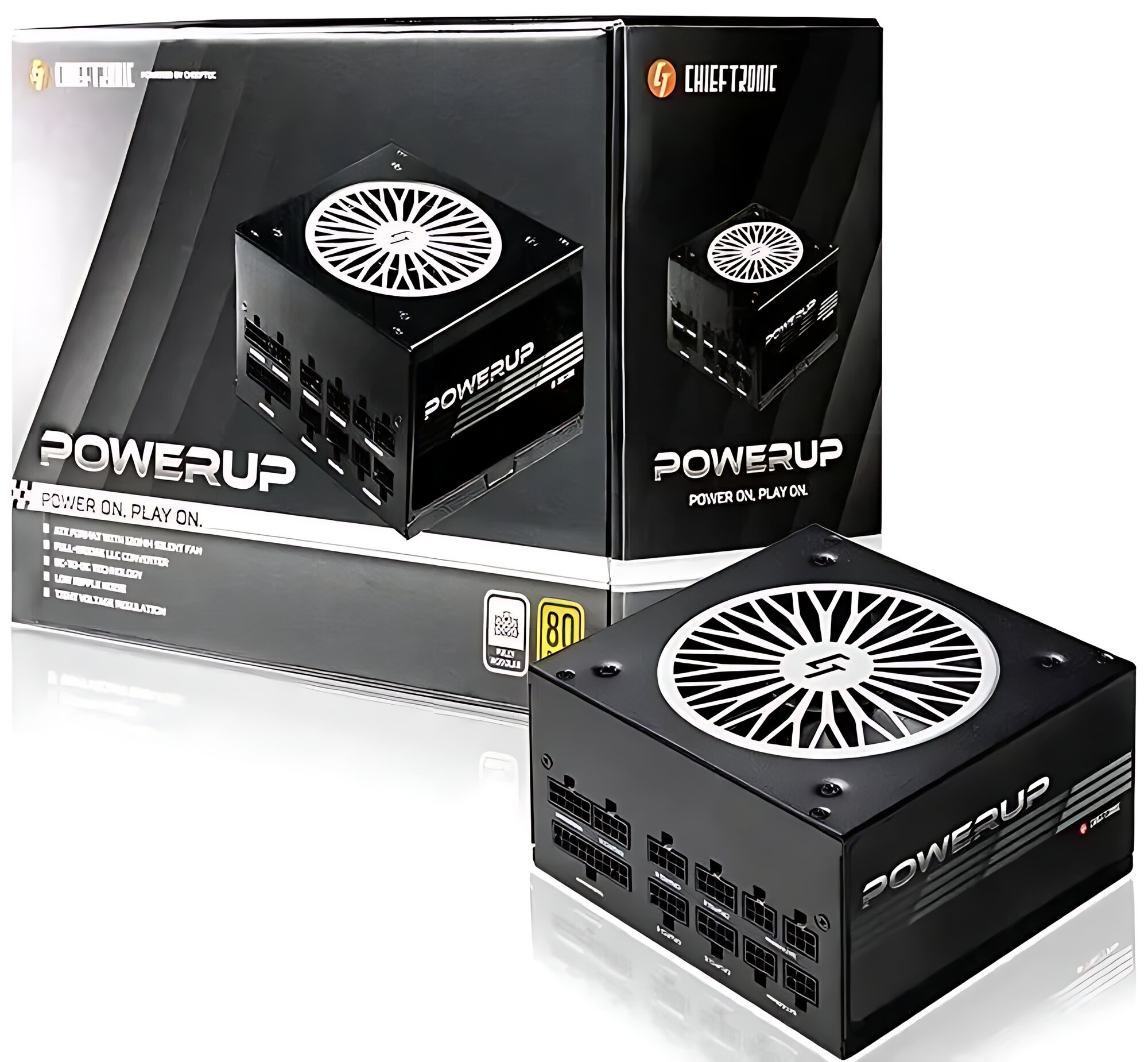 Блок питания Chieftec 750W PowerUp, модульный, 16 Pin PCIe 5.0, 80 PLUS Gold (GPX-750FC)