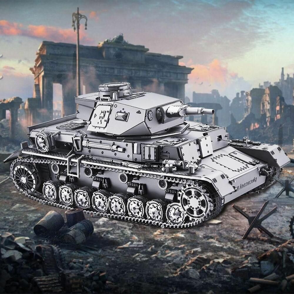 Piececool Металлические 3D модели для взрослых 1:48 Panzer IV Tanks D Наборы моделей-пазлов для подарков на праздники 1 pcs
