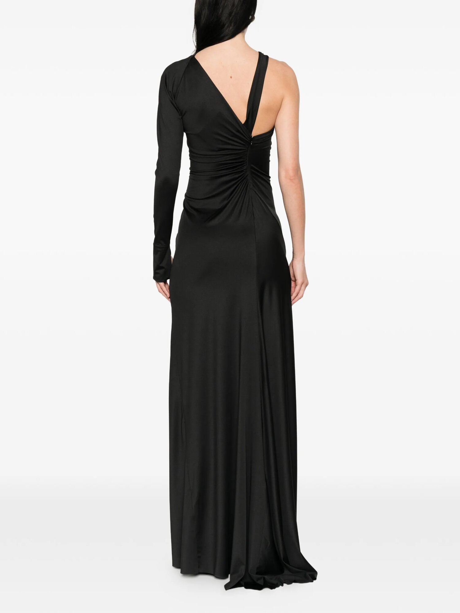 Платье Victoria Beckham Asymmetric one-shoulder gown, размер 8, black/black — фото 1