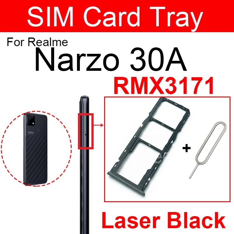 Для Realme Narzo 30 Narzo 30 Pro Narzo 30A 5G лоток для карт с двумя Sim-картами держатель Слот Запасные части