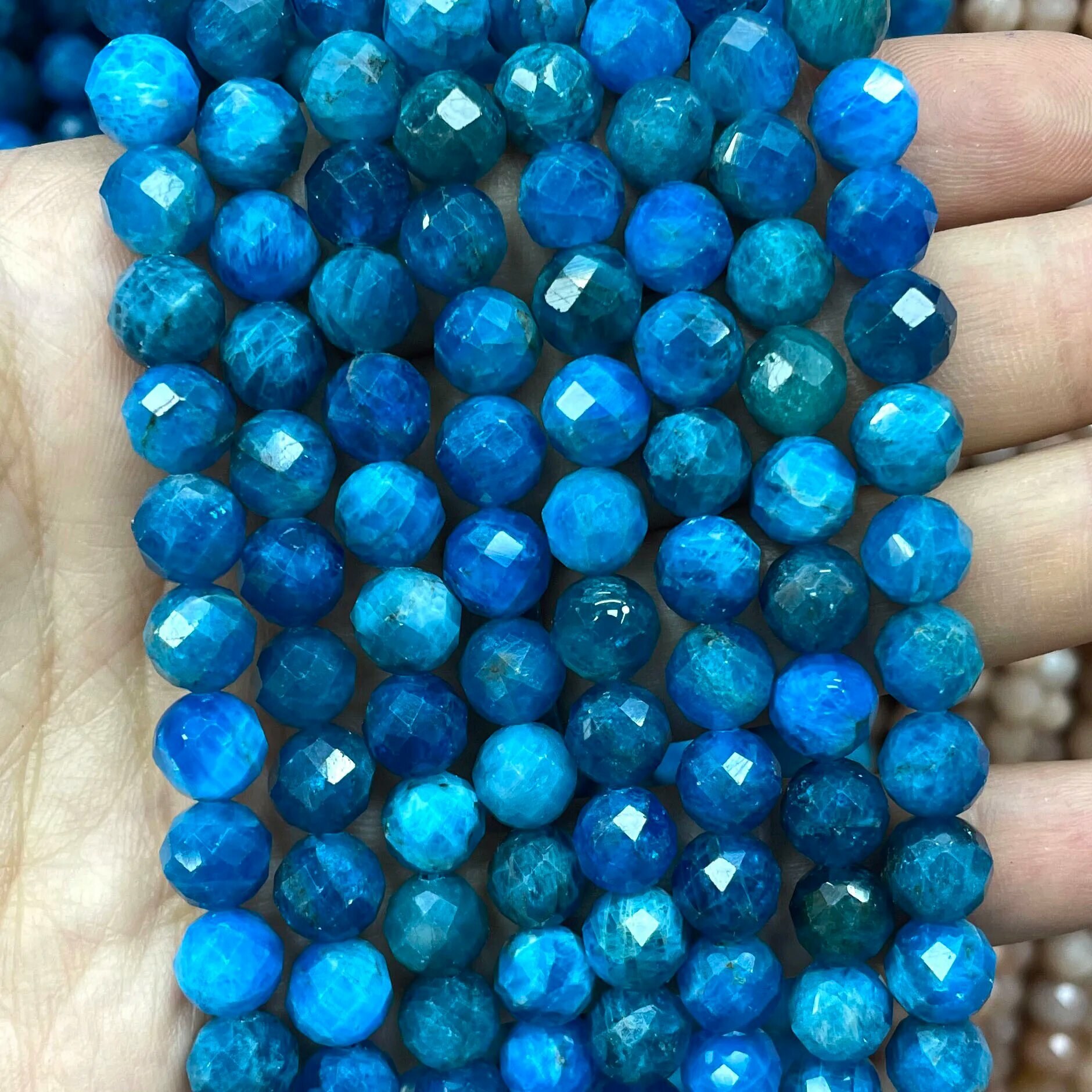 Лунный камень бусины SYSRXLR 6 8 10 мм 10mm 17-19pcss, Apatite