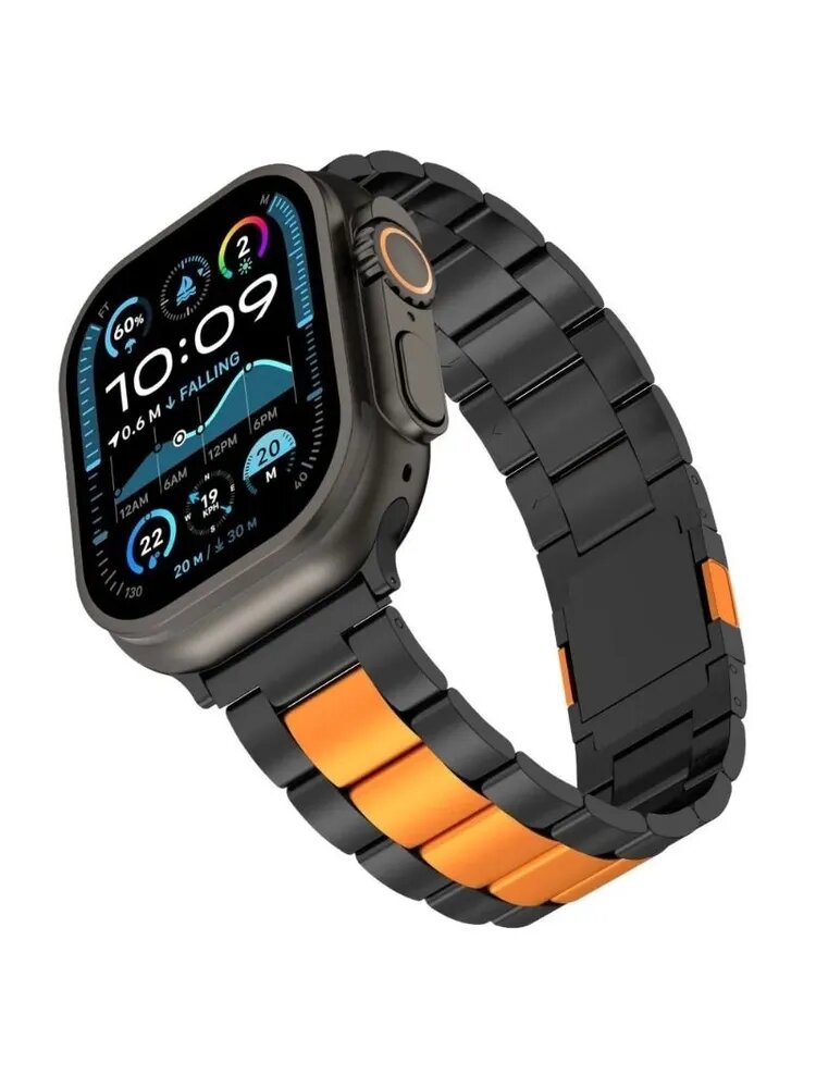 Титановый металлический ремешок для Apple Watch Ultra 3 2 49mm серии 11 10 45mm Роскошный бизнес-ремешок