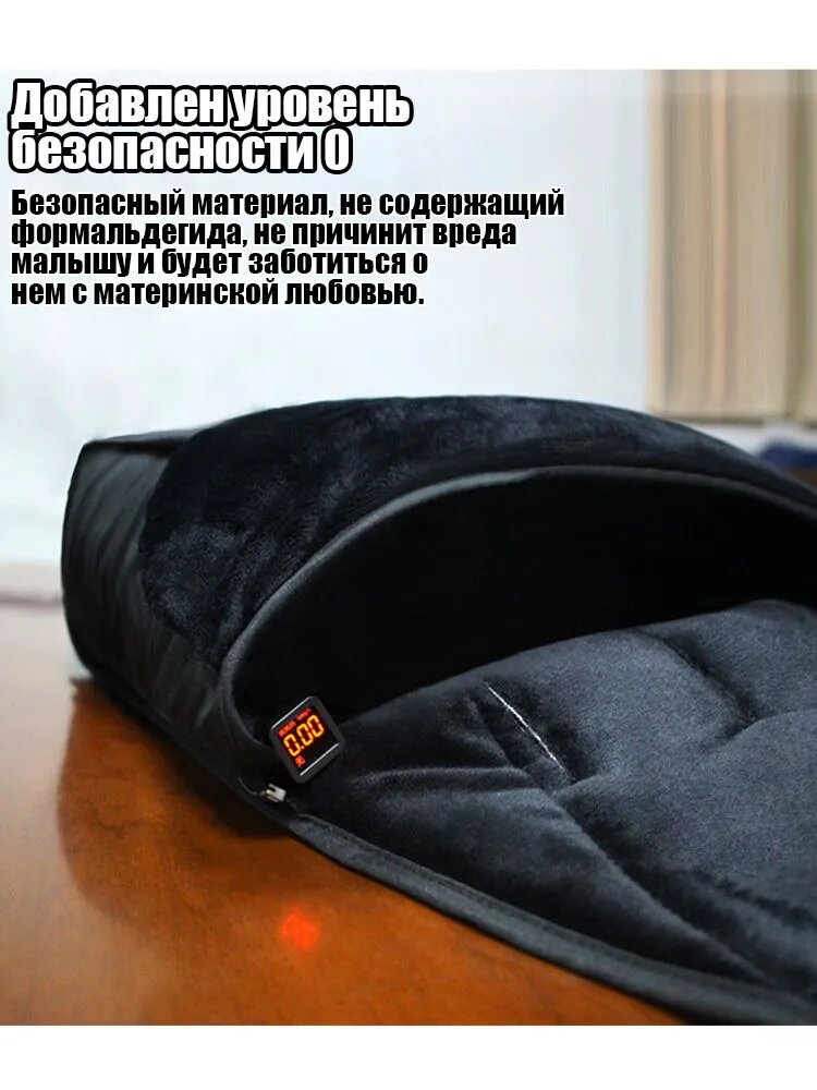 Теплый конверт-мешок для коляски серый цвет, аксессуар для детской коляски — фото 1