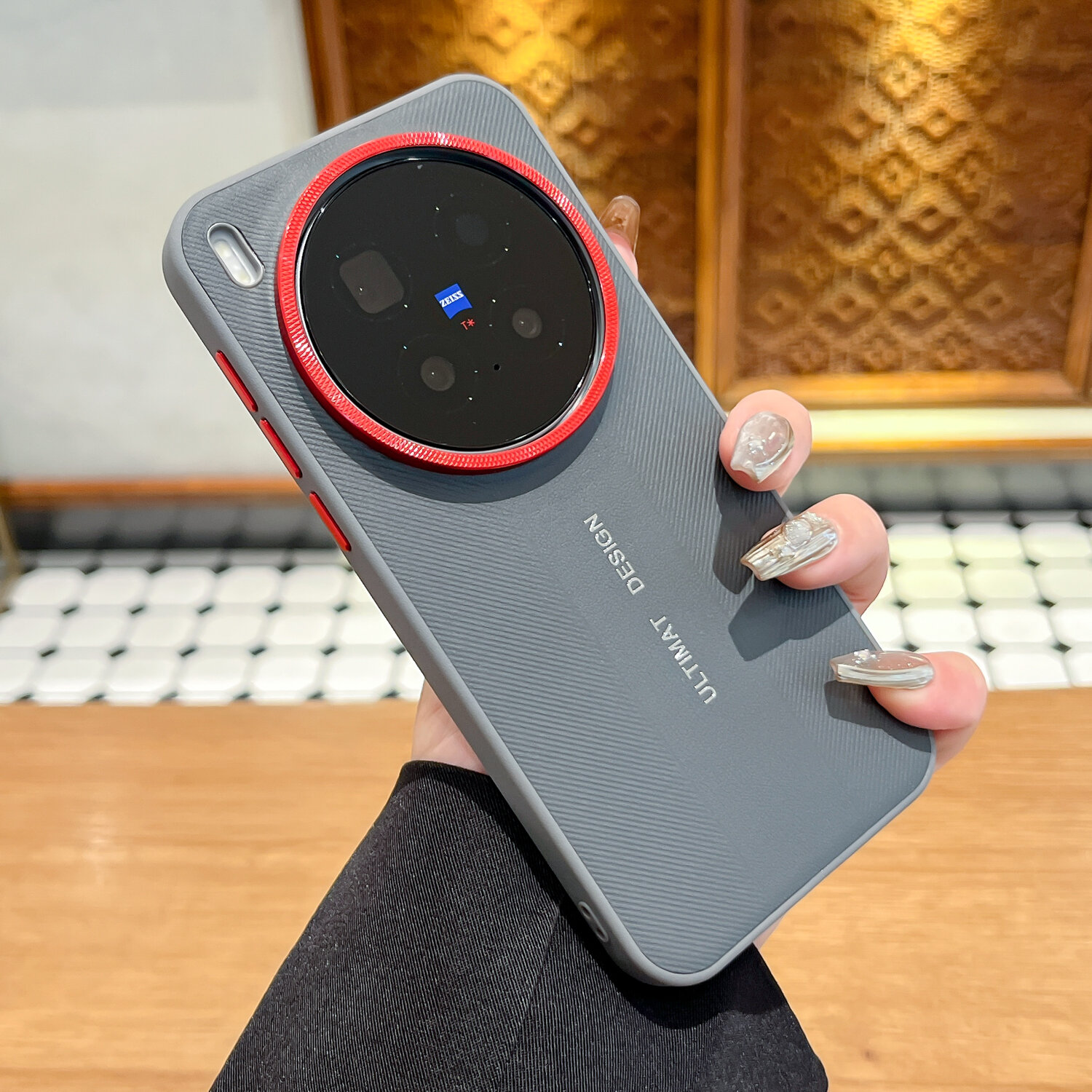Чехол Для Vivo X300/Виво X300, soft touch, чехол-кардиомонитор, искусственная кожа, поликарбонат (PC), защита камеры, ударопрочный, усиленные углы, Vivo, Vivo X300, gray,