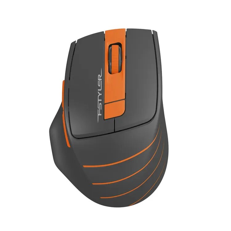 Мышь беспроводная A4TECH Fstyler FG30, радио, оптическая, USB, 2000dpi, серый и оранжевый