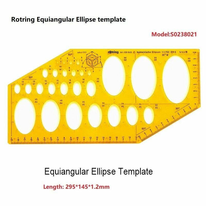 Линейка для рисования равноугольного эллипса rotring, 1 штука