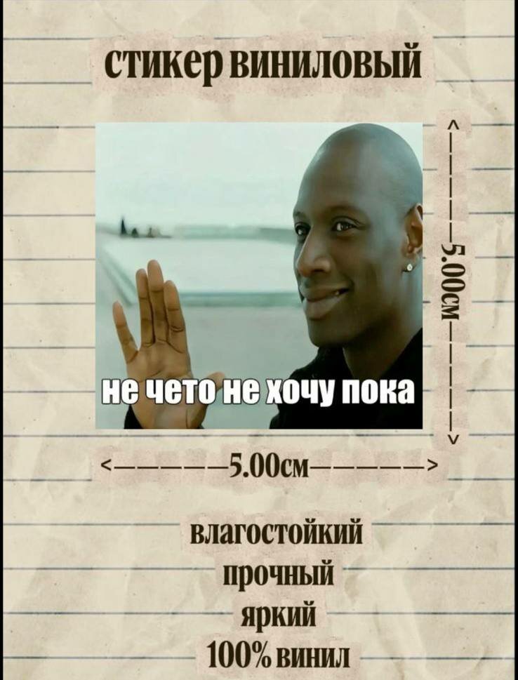 Стикер наклейка виниловая 1шт мем