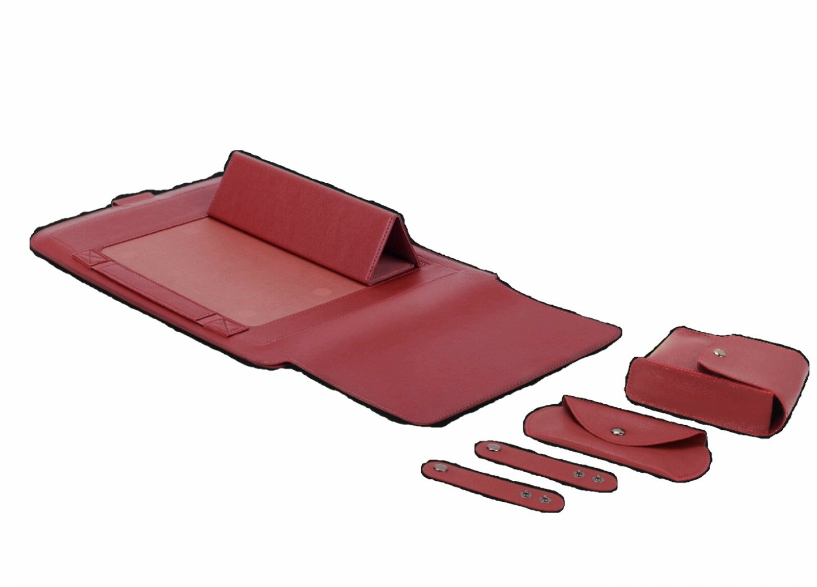 Многофункциональный чехол Чехол. ру M146-218 для ноутбука с диагональю 16-17 дюймов из эко-кожи красный