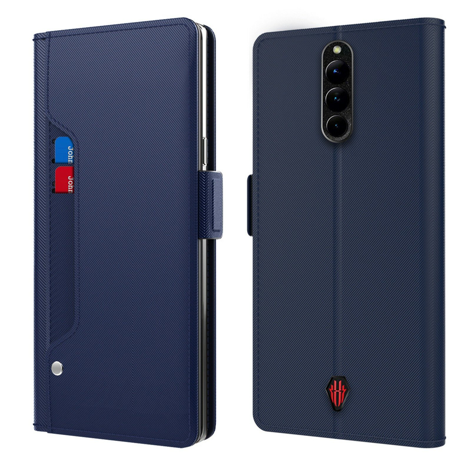 Чехол-книжка MyPads для ZTE Axon 30 5G с магнитной застежкой, синий