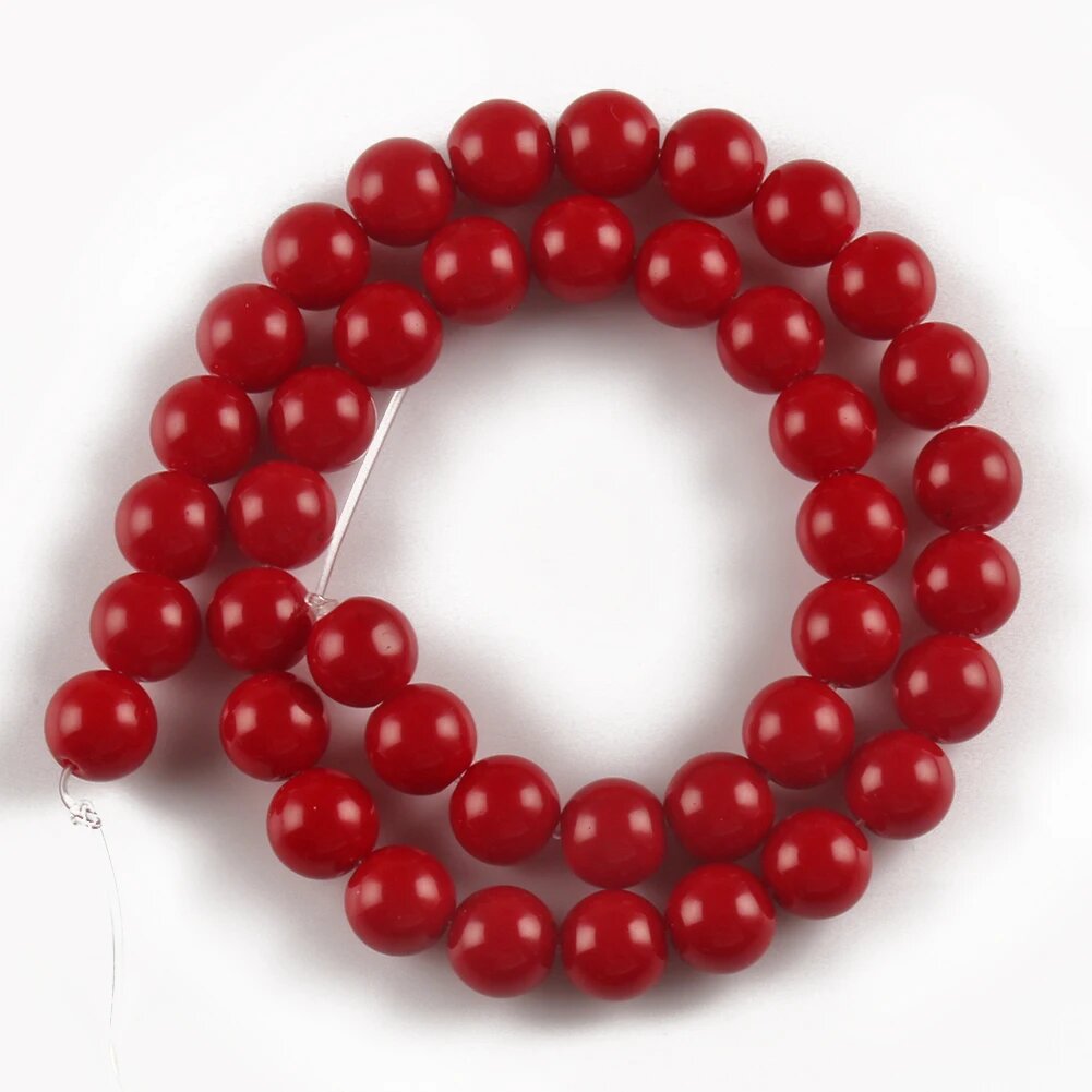 Бусины бордовые Imitation red coral 8 мм (46 шт.)