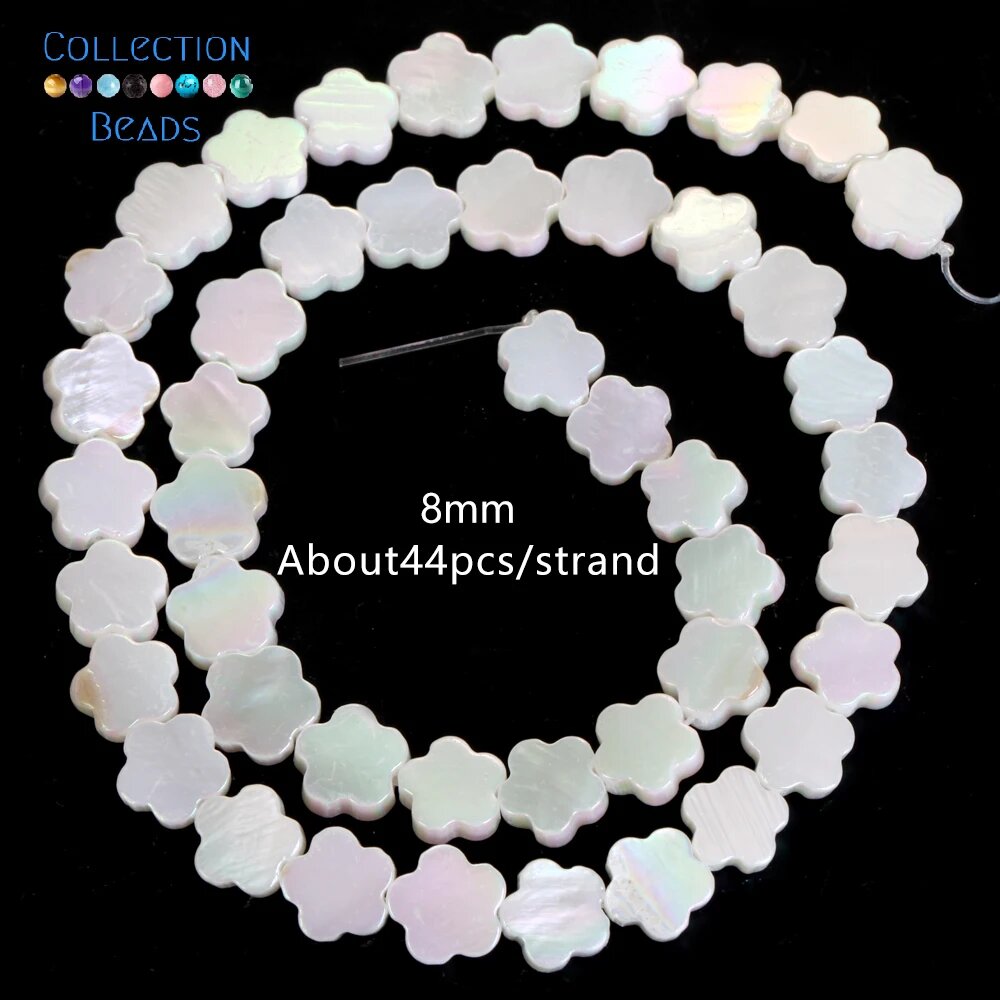 Бусины перламутровые 8mm Flower AB