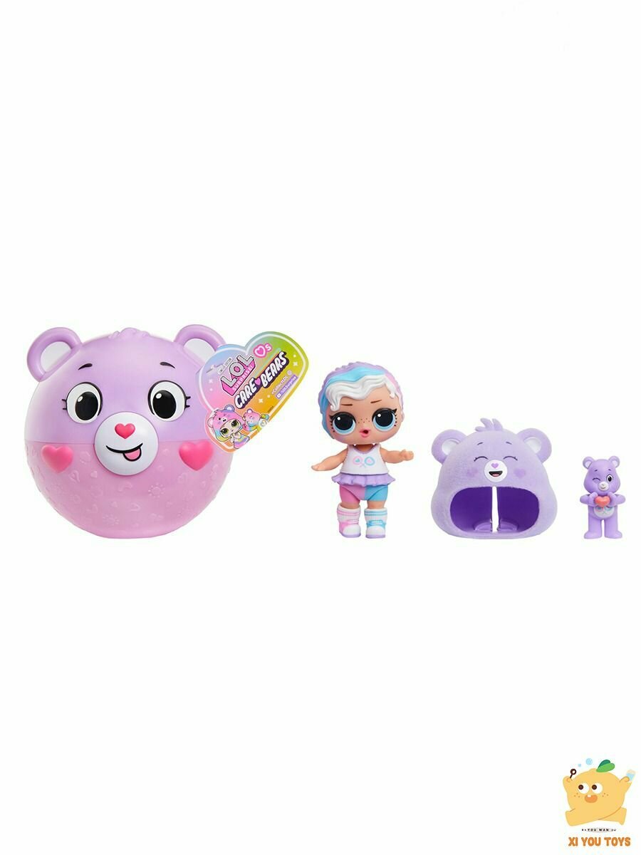 MGA L.O.L. Surprise! Loves Care Bears Tots Случайная 1 Кукла / Игрушка-сюрприз Кукла-сюрприз ЛОЛ Сердечный Медведь Подходит Для Детей В Возрасте От 4 Лет И Старше.