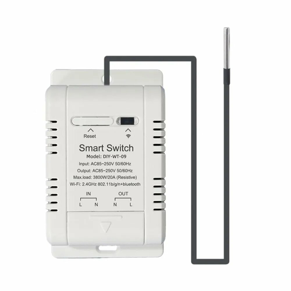 Переключатель температуры WiFi с датчиком 1M поддерживает голосовое уп