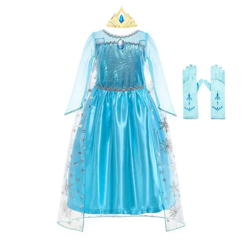 Платье принцесс Disney для девочек 120(4T), Elsa set A1