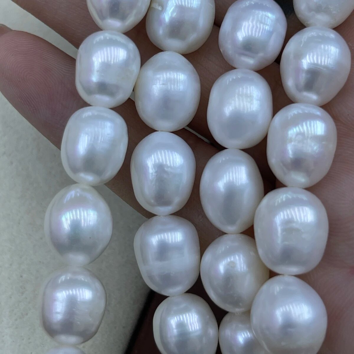 Натуральные Пресноводные Жемчужины 10-11 Мм, Крупные, В Форме Риса, Полуфабрикаты Для Изготовления Ювелирных Изделий, DIY