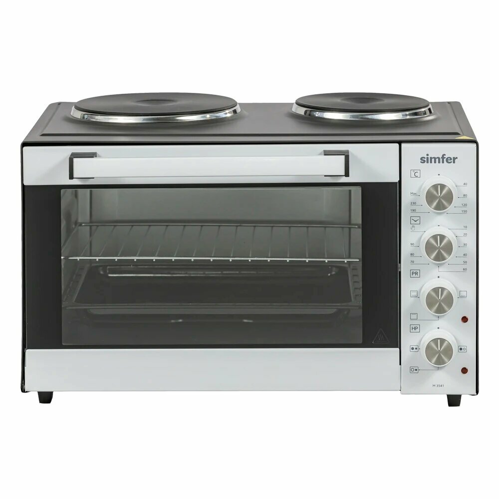 Мини-печь Simfer Classic M3541, 1200 Вт, 35 л, 3 режима работы, таймер с отключением, белый