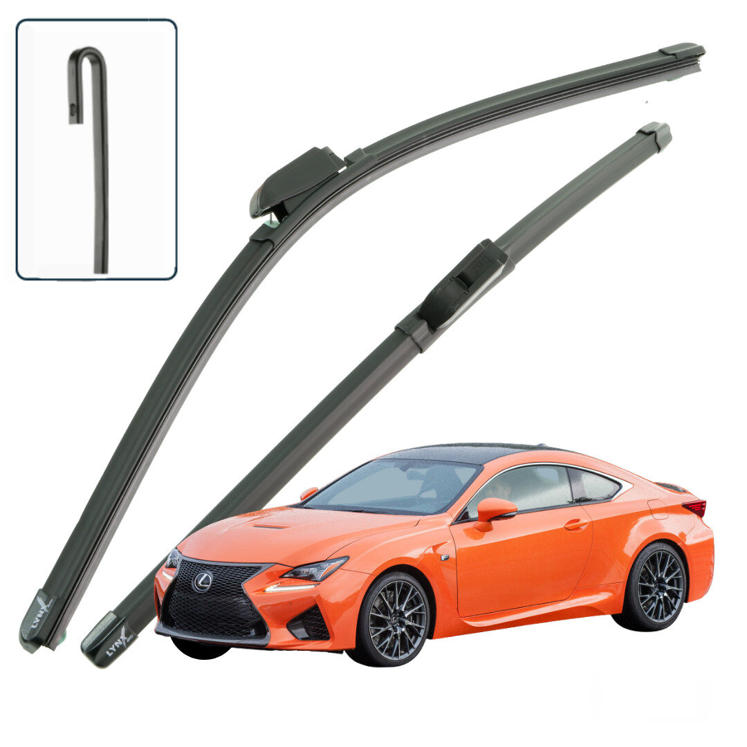 Дворники Lexus RC F (1) C10 / Лексус РС Ф С10 купе 2015 / 2016 / 2017 / 2018 / 2019 Щетки стеклоочистителя бескаркасные автомобильные LYNXauto 600мм-450мм к-т 2шт.