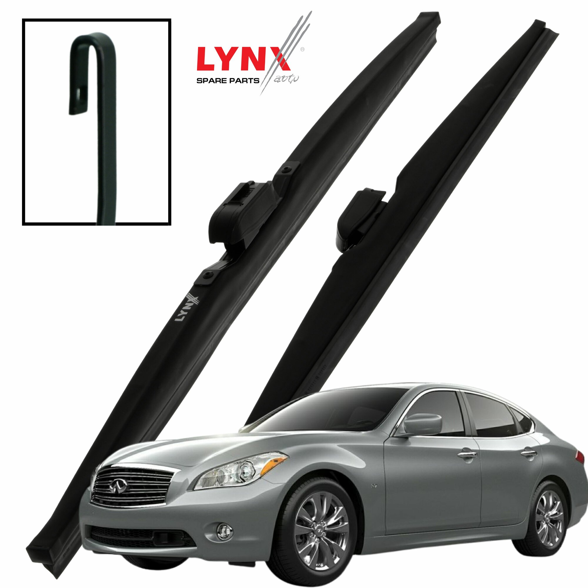 Дворники Infiniti Q70 (1) Y51 / Инфинити Ку 70 2013 2014 2015 Щетки стеклоочистителя зимние LYNXauto к-т 2шт, 650мм-480мм