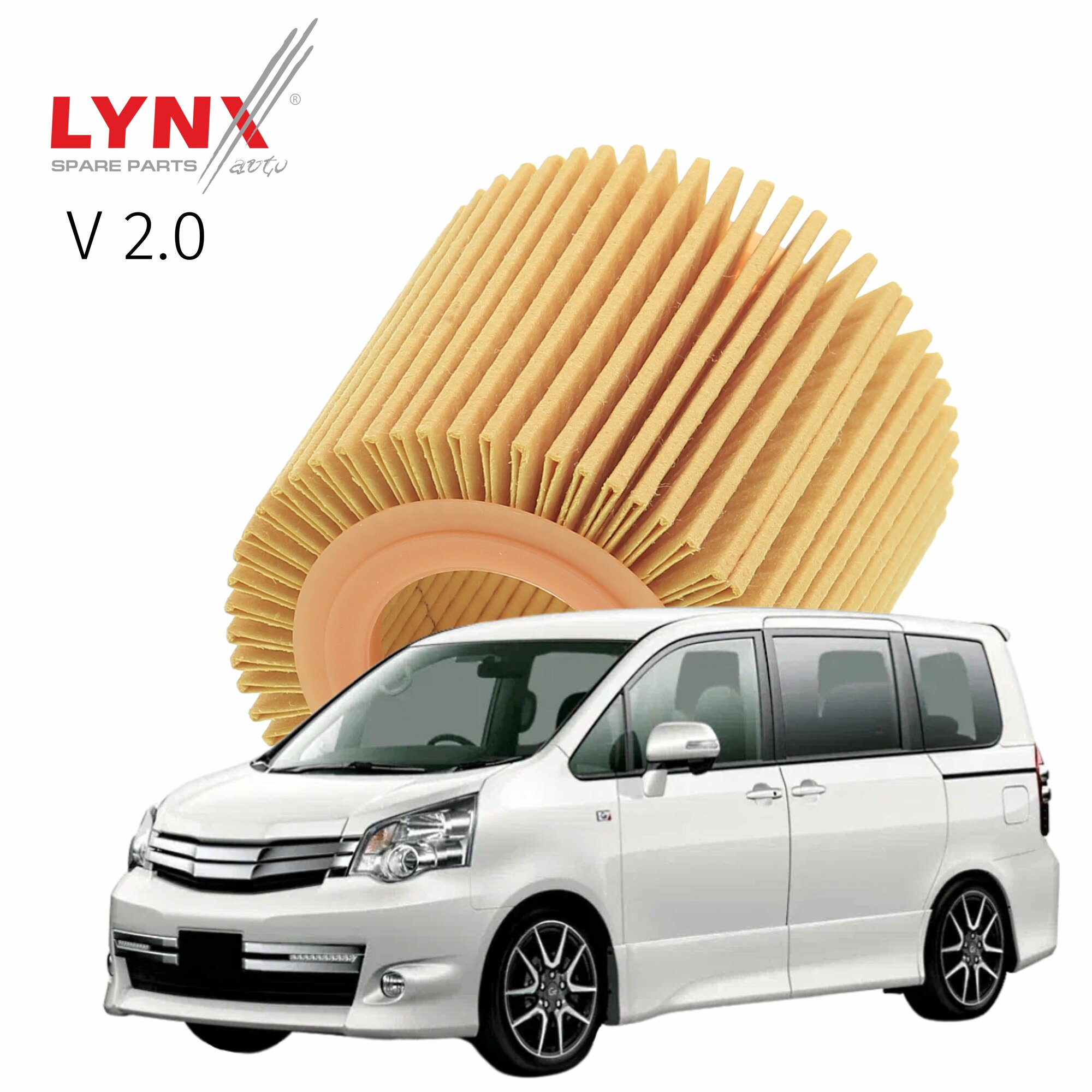 Фильтр масляный Toyota Noah (2) / Тойота Ноах 2007 2008 2009 2010 V2.0 3ZR-FE / 1шт LYNXauto