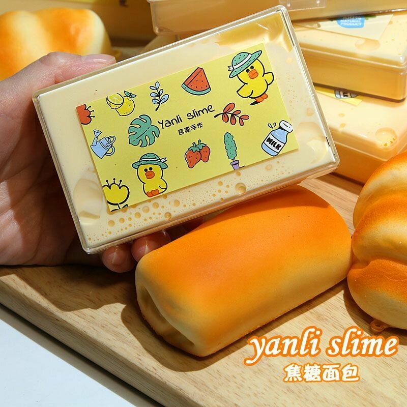 Карамельный хлебный слайм из глины ручной работы, популярный в интернете, для снятия стресса у девочек, слайм Yanyi.