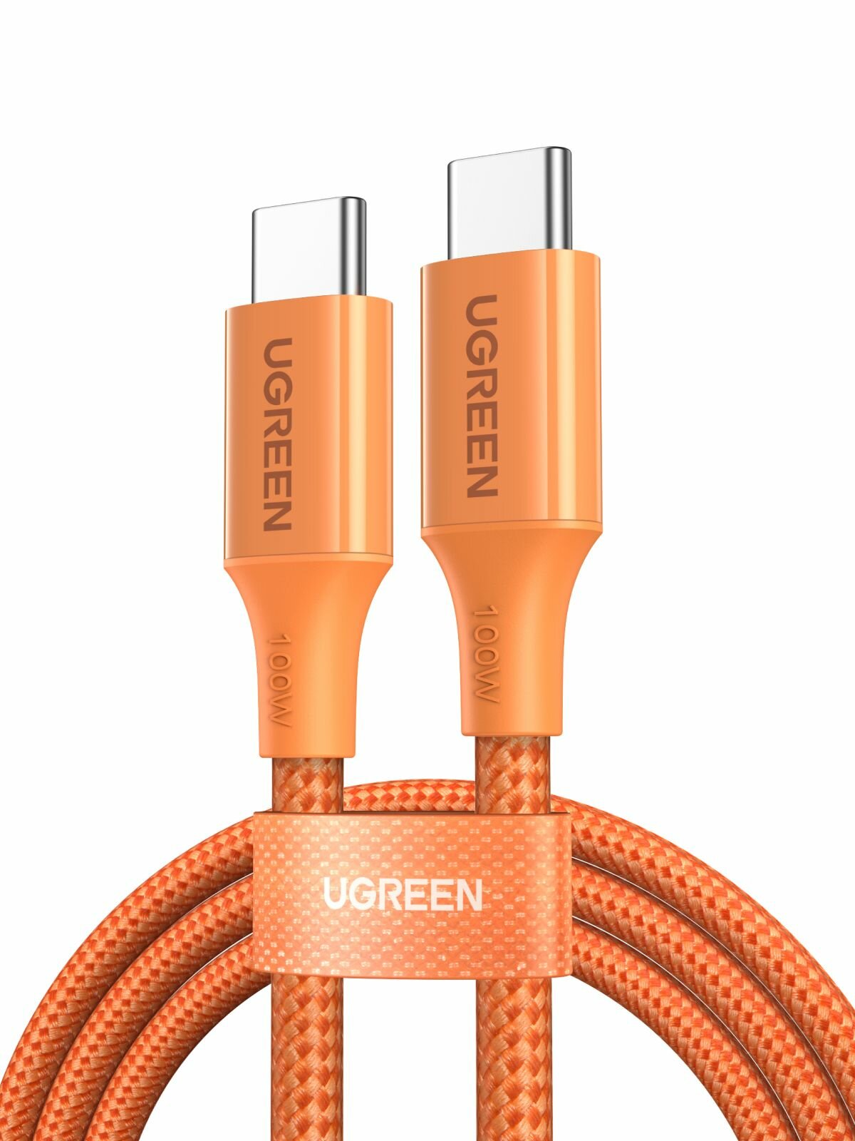 Кабель UGREEN L502 (95493) USB-C to USB-C PD Fast Charging Braided Cable 5A Max. Длина: 1м. Цвет: оранжевый