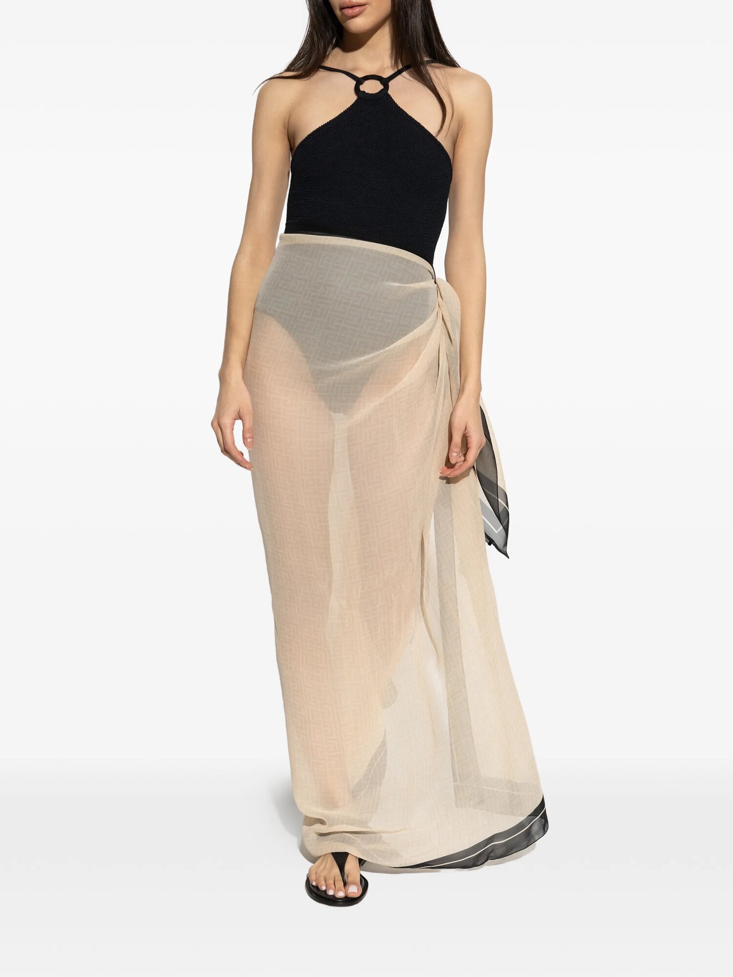 Накидка BALMAIN Geometric-print sarong, размер OneSize, разноцветный — фото 1