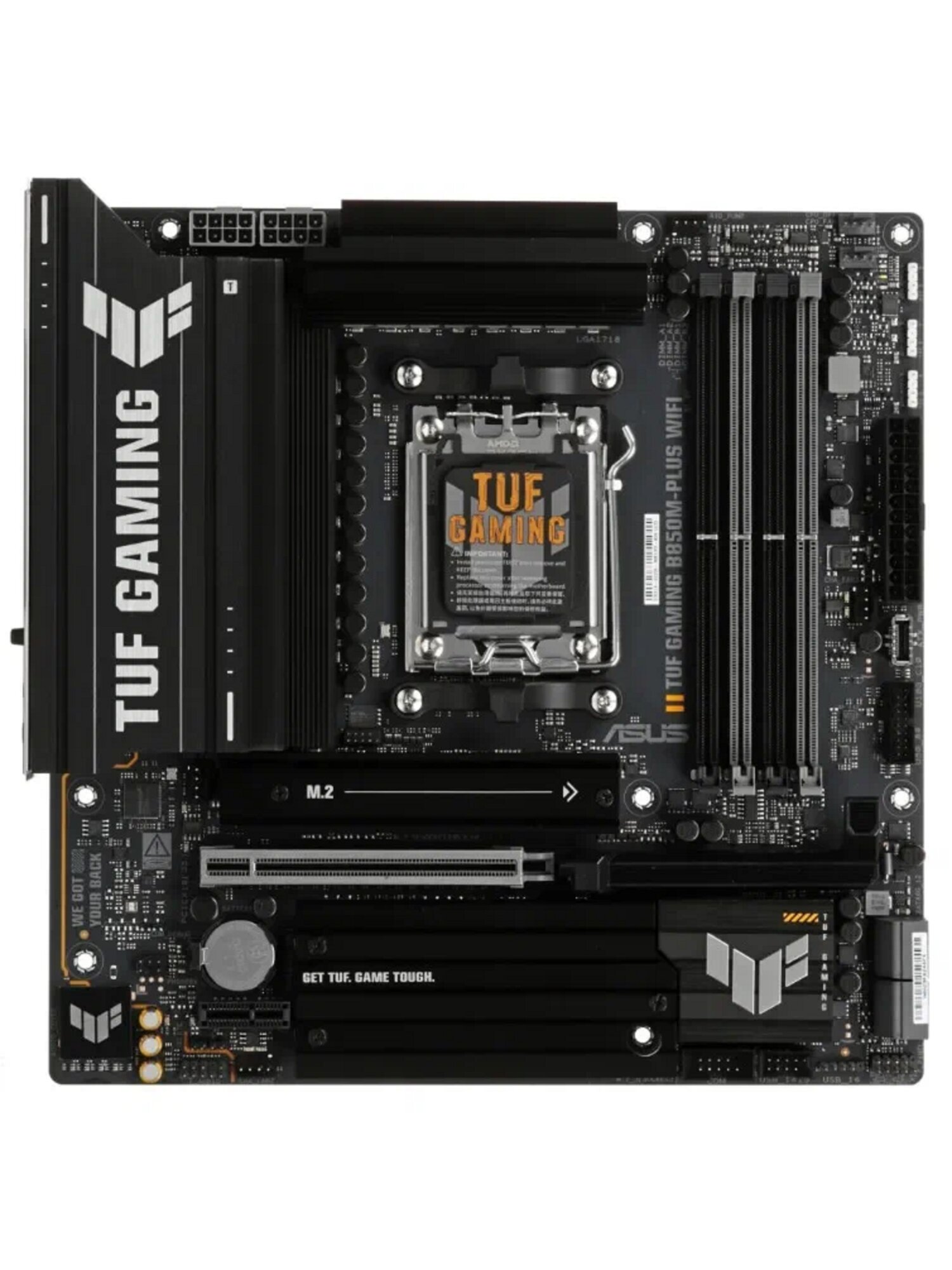 Материнская плата ASUS TUF GAMING B850M-PLUS WIFI7 W mATX AM5 AMD B850 4xDDR5 (256ГБ)
