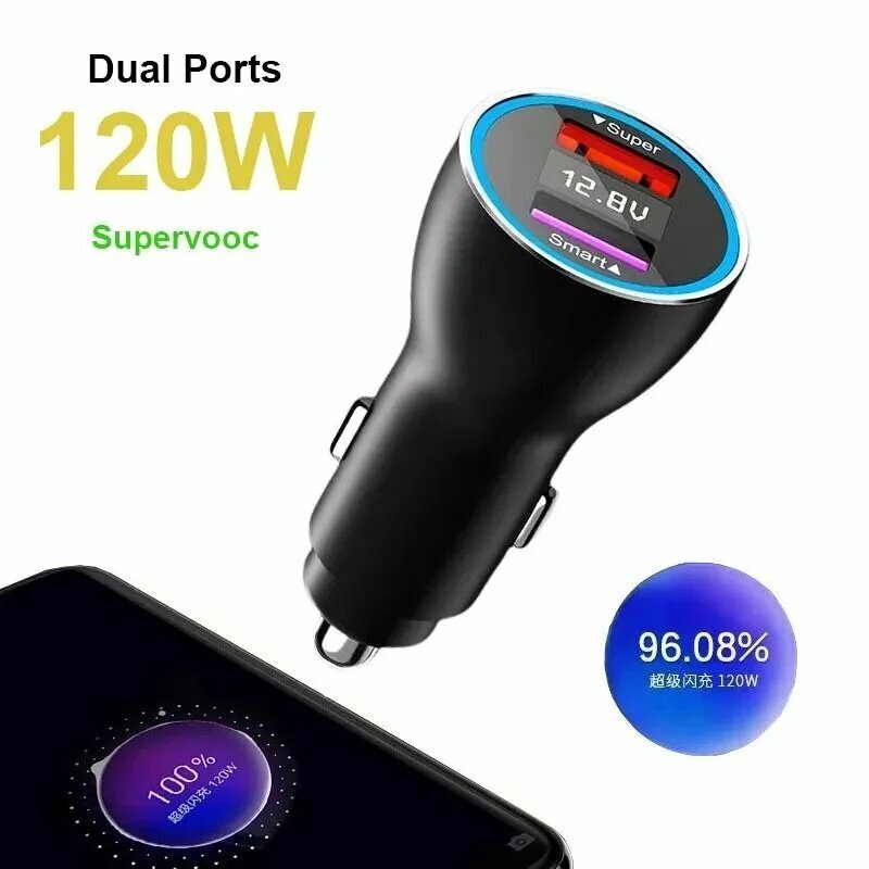 Know EasyxДвойные порты 120w SUPERVOOC 2.0 SuperDart Автомобильное быстрое GT6 X5 X3 X50 GT2