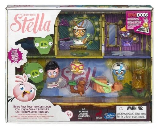 Игровой набор Rоviо TELEPODS STELLA ANGRY BIRDS MULTIPAK A8883 Пусковая установка + 5 фигурок с аксессуарами Hasbro