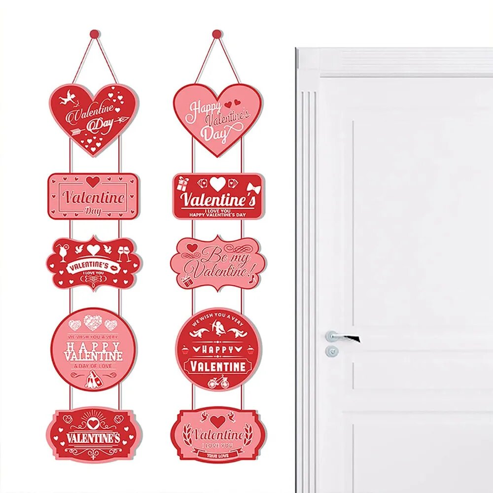 Украшение на День всех влюбленных для двери, тематический декор для вечеринки, бумажное сердечко-табличка, создание праздничной атмосферы
