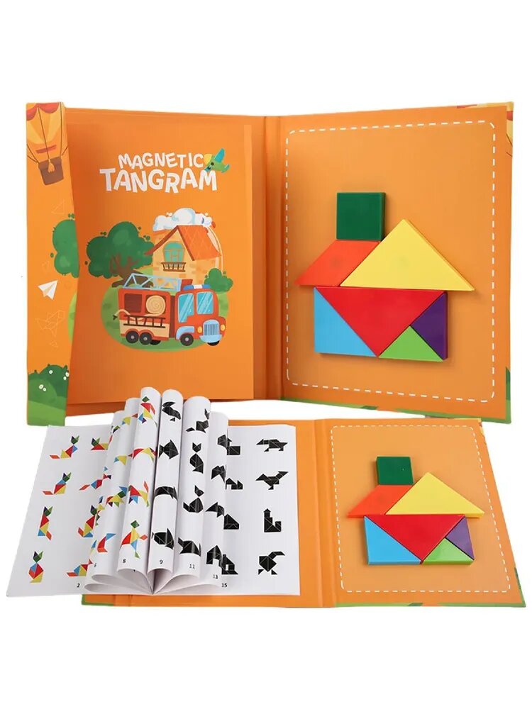 Пазл, Magnetic colorful puzzle wooden kindergarten educational early Education toys-transportation models