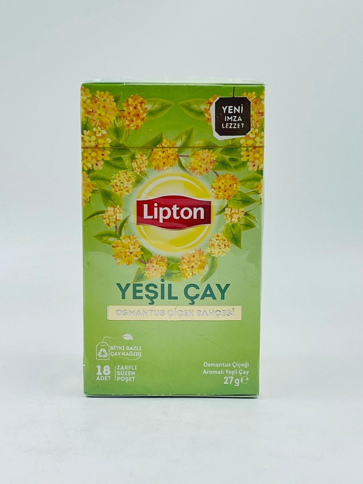 Lipton Зеленый чай Osmantus Flower Garden с цветочными нотами, 18 пакетиков, 27 г (Турция)