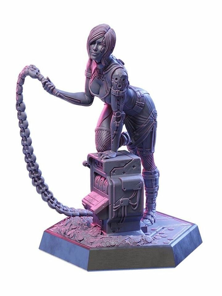 Мадам с Плетью (Отвлекающая), Фэнтези Sci-fi миниатюра , игровая фигурка для раскрашивания