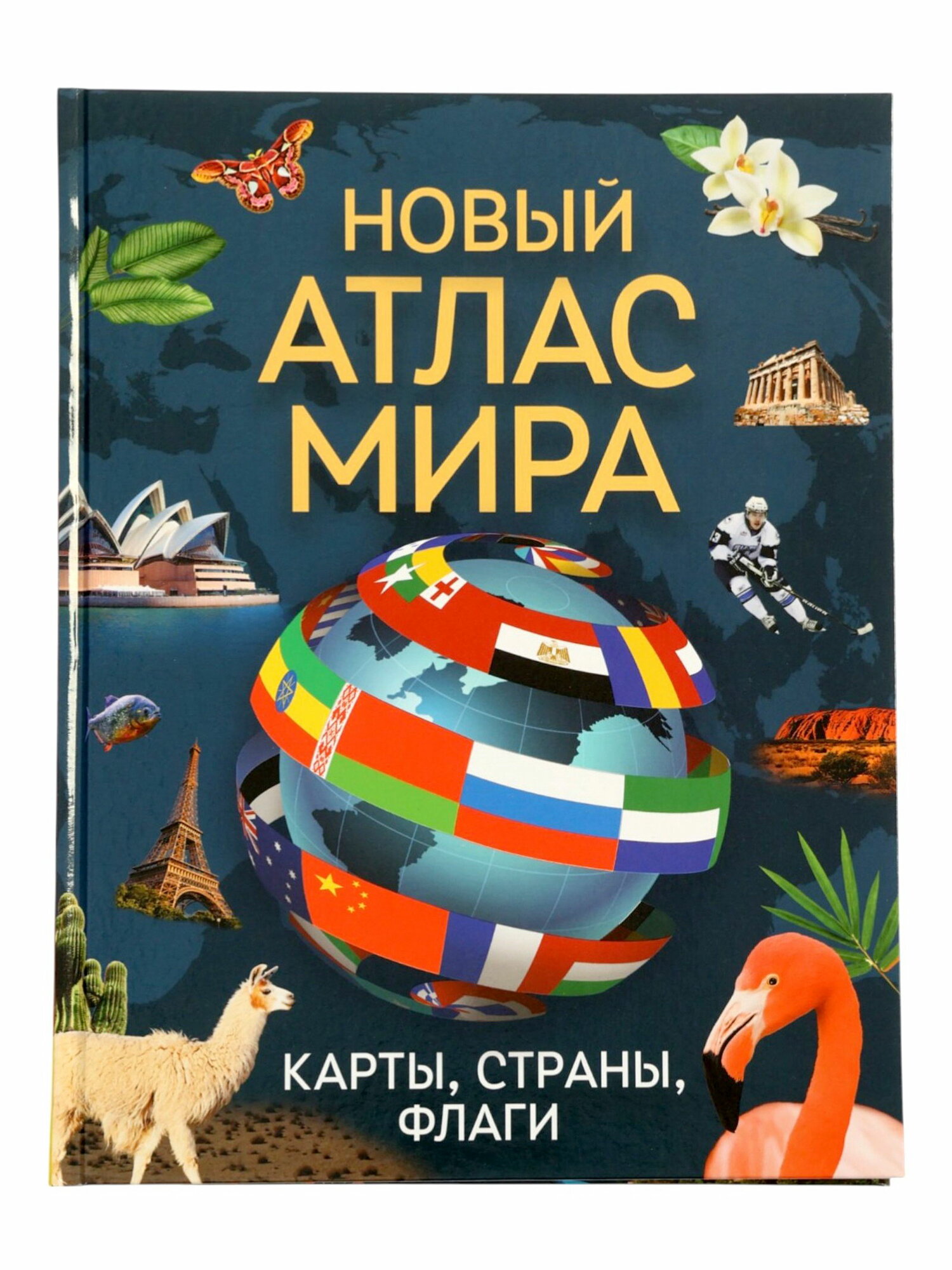 Новый атлас мира "Карты, страны, флаги", 96 стр, тема энциклопедии: география, путешествия