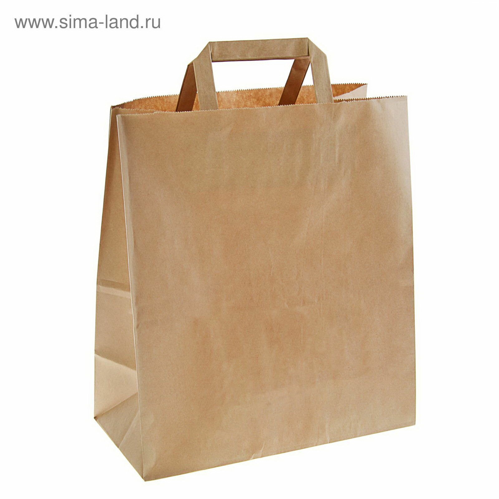 Пакет крафт без печати, плоская ручка 24x14x28 см, отделка пакета: декор, 20 шт.