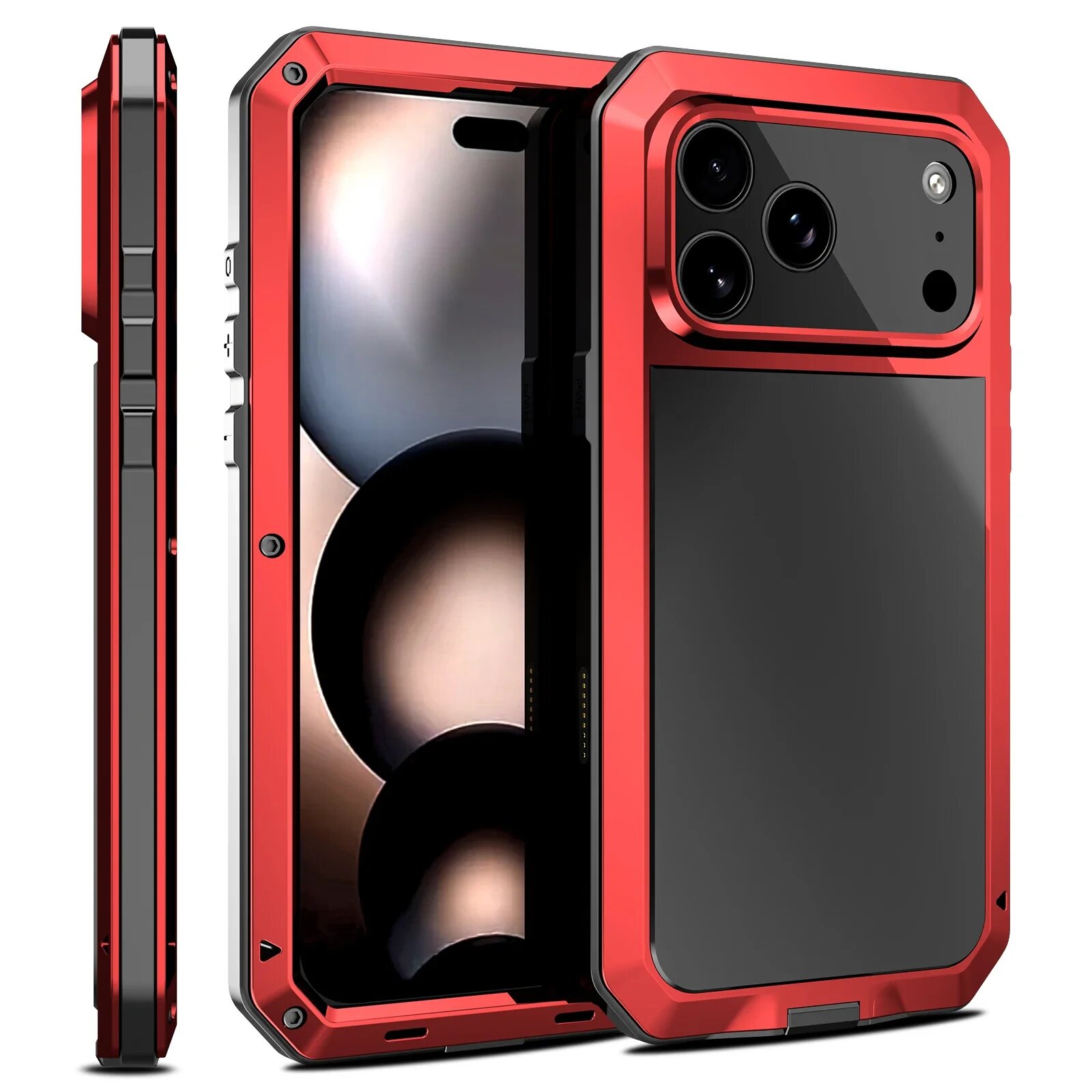 Красный бронированный чехол для iPhone 17 Pro Max