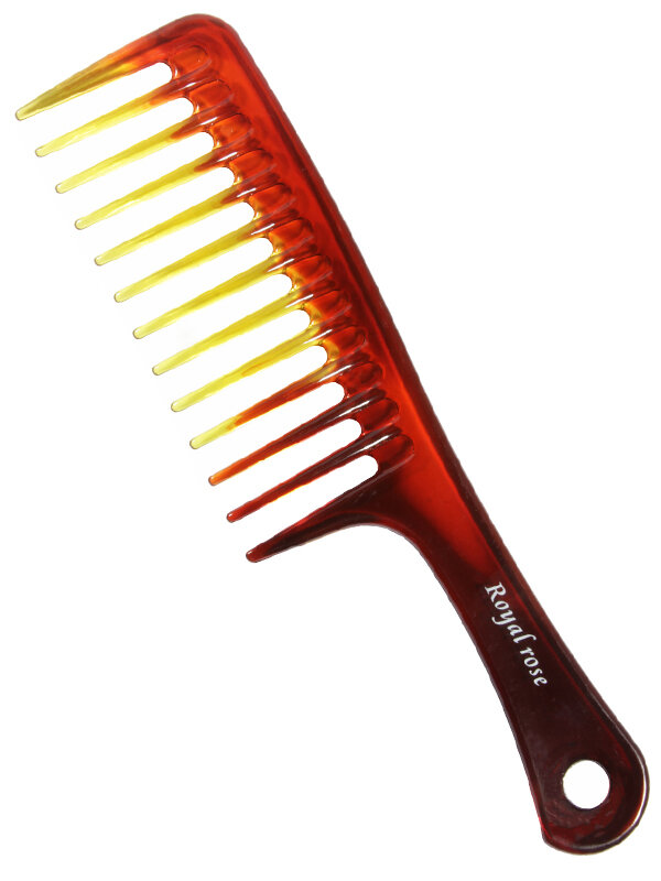 Расческа-Гребень Royal Rose, пластик, 25см, коричнево-желтая