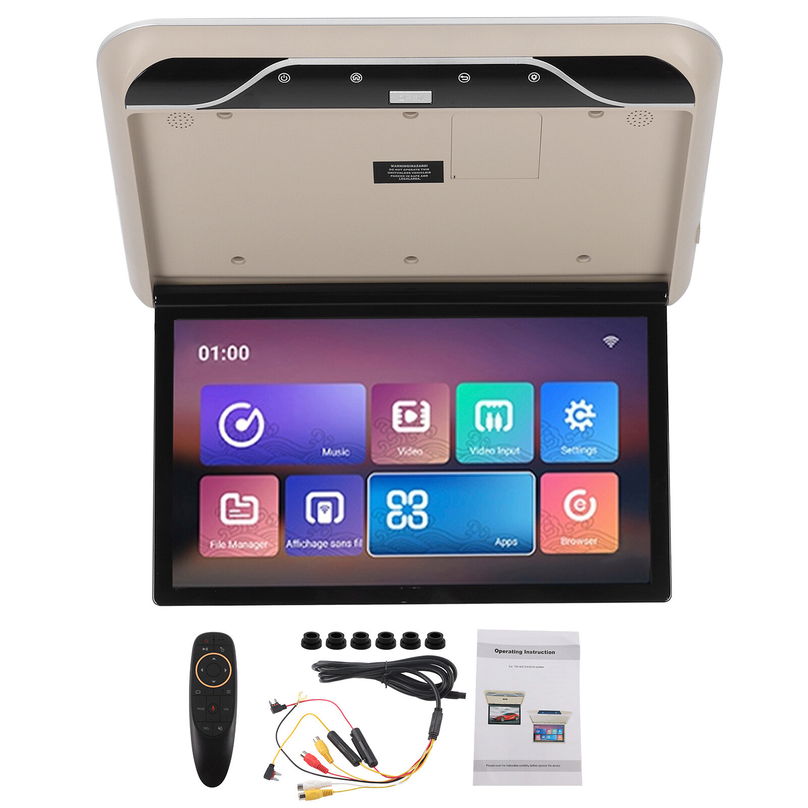 Потолочный монитор 19in для авто, Android 10, HDMI, бежевый