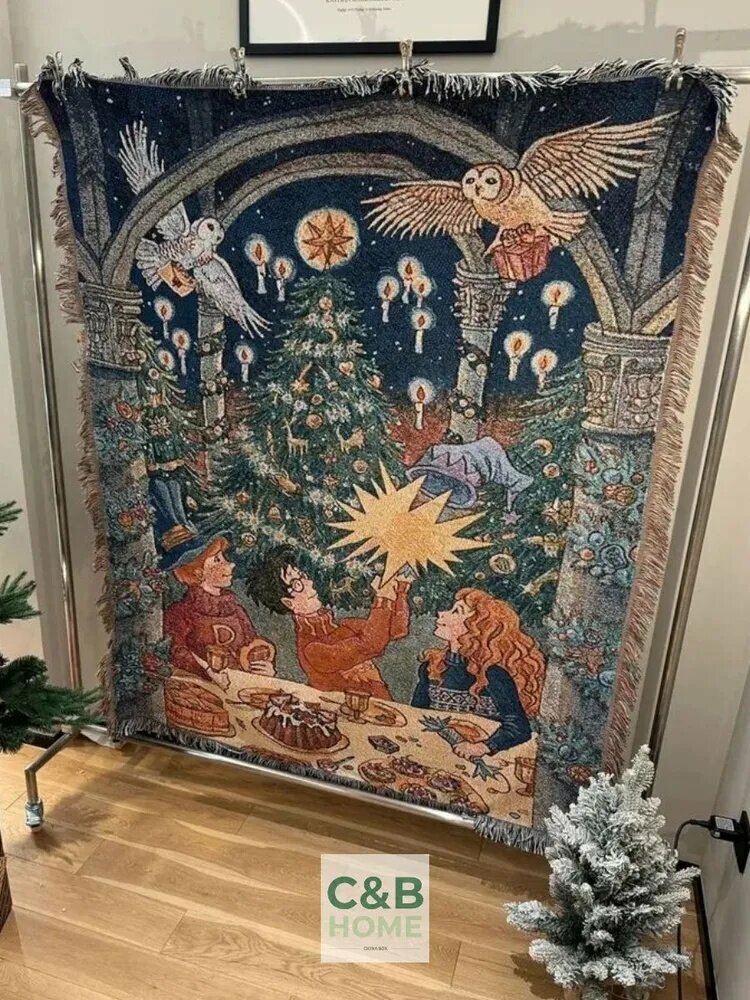 Плед вязаный Гобелен , Софт, 160 см х 130 см