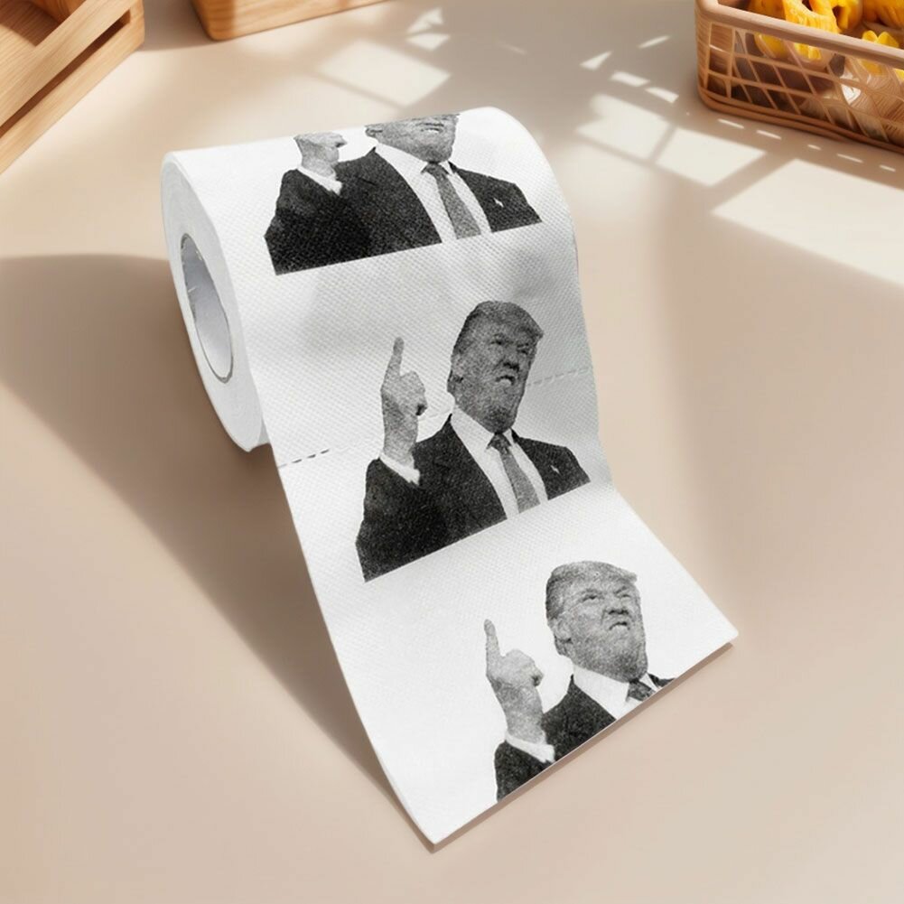 Туалетная бумага с узором президента Трампа / Туалетная бумага с креативным принтом